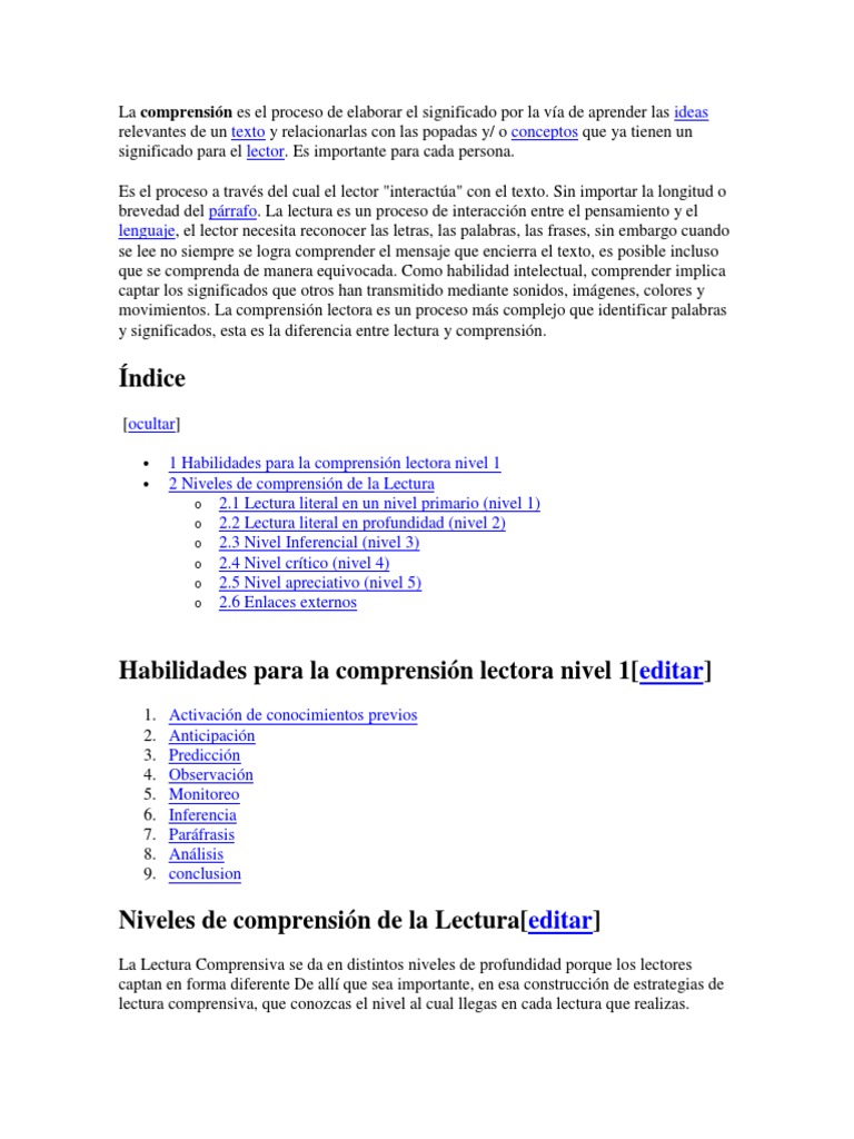 La comprensión es el proceso de elaborar el significado por la vía de ...