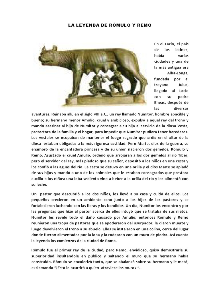 La Leyenda de Rómulo y Remo | PDF