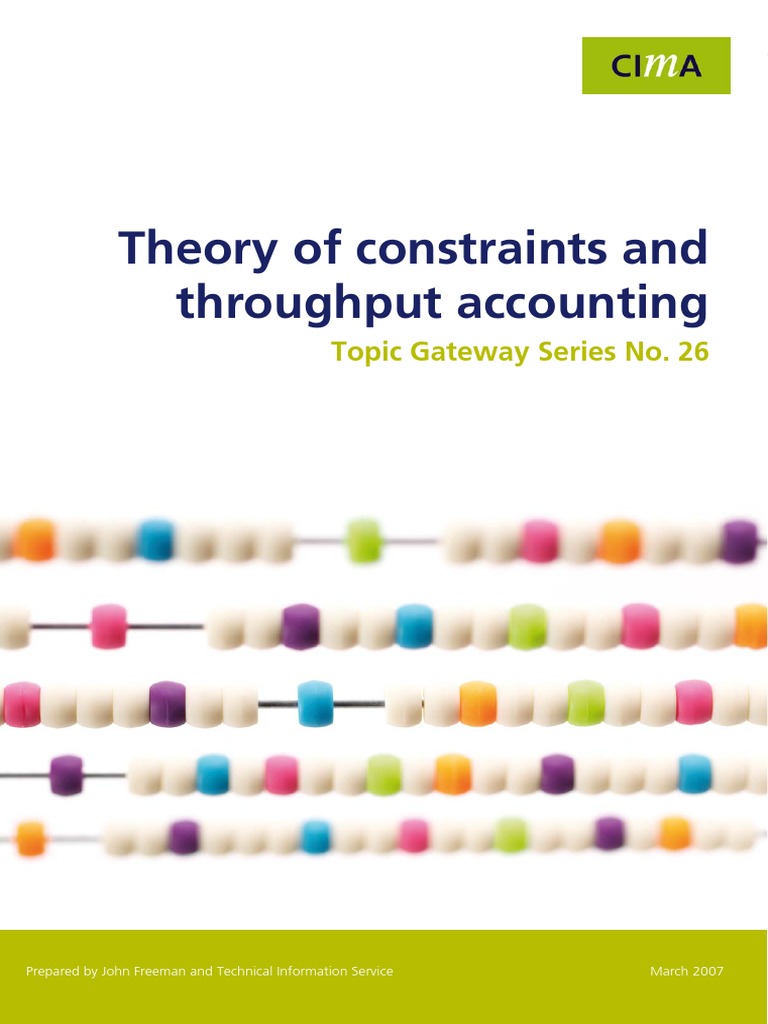 Theory of Constraints and Throughput Accounting PDF | PDF | Cost Accounting | Profit (Accounting)