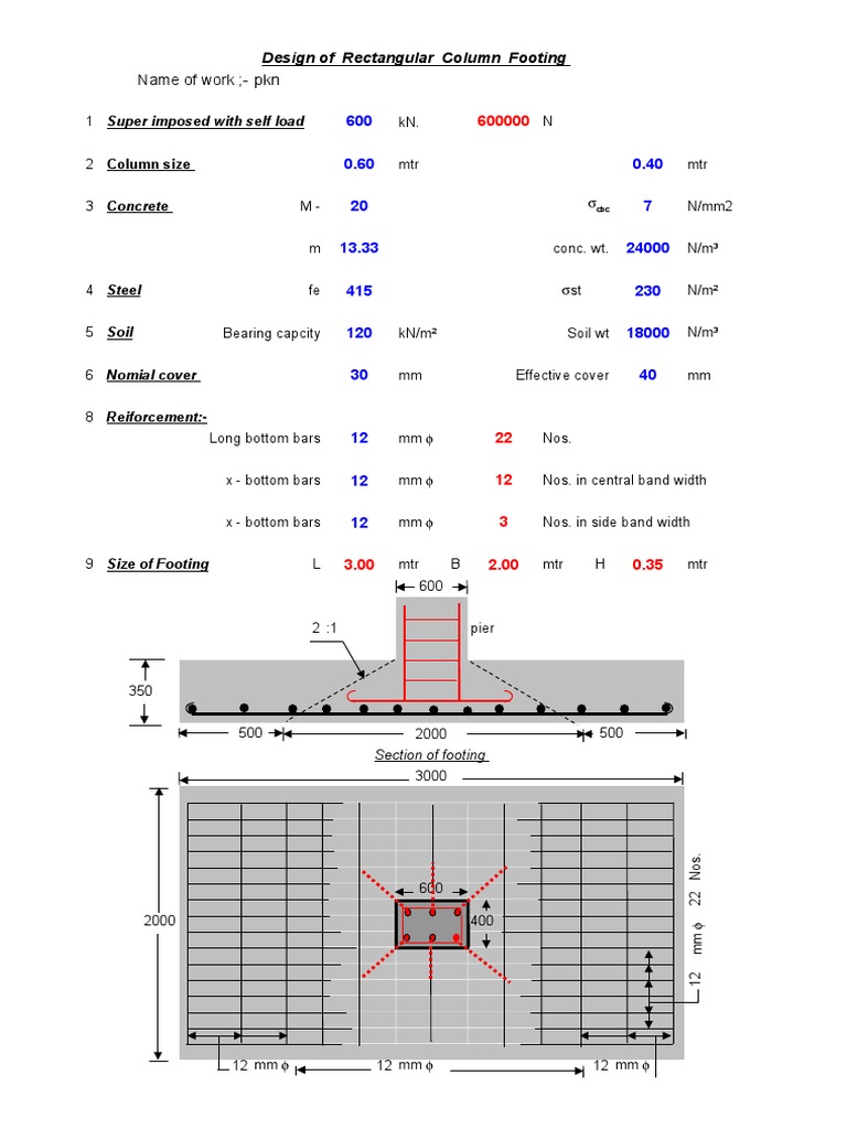 Column+Footing.xls | Mechanical Engineering | Building Engineering ...
