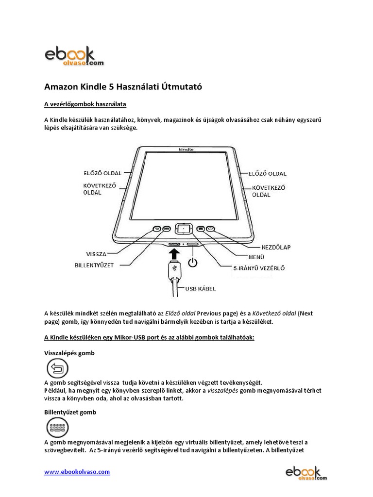 Amazon Kindle 5 Használati Útmutató | PDF
