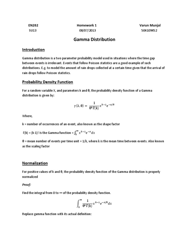 Gamma Distribution | PDF | Probability Distribution | Chi Squared ...