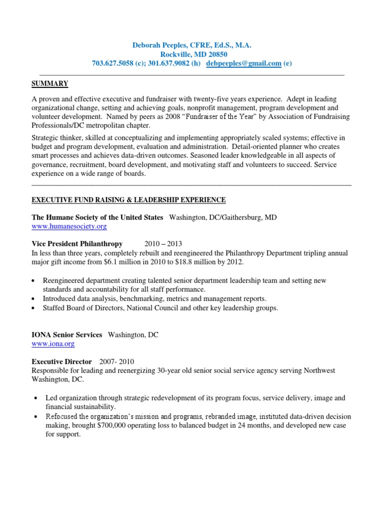 Vice President Strategic Development Philanthropy in Washington DC ...