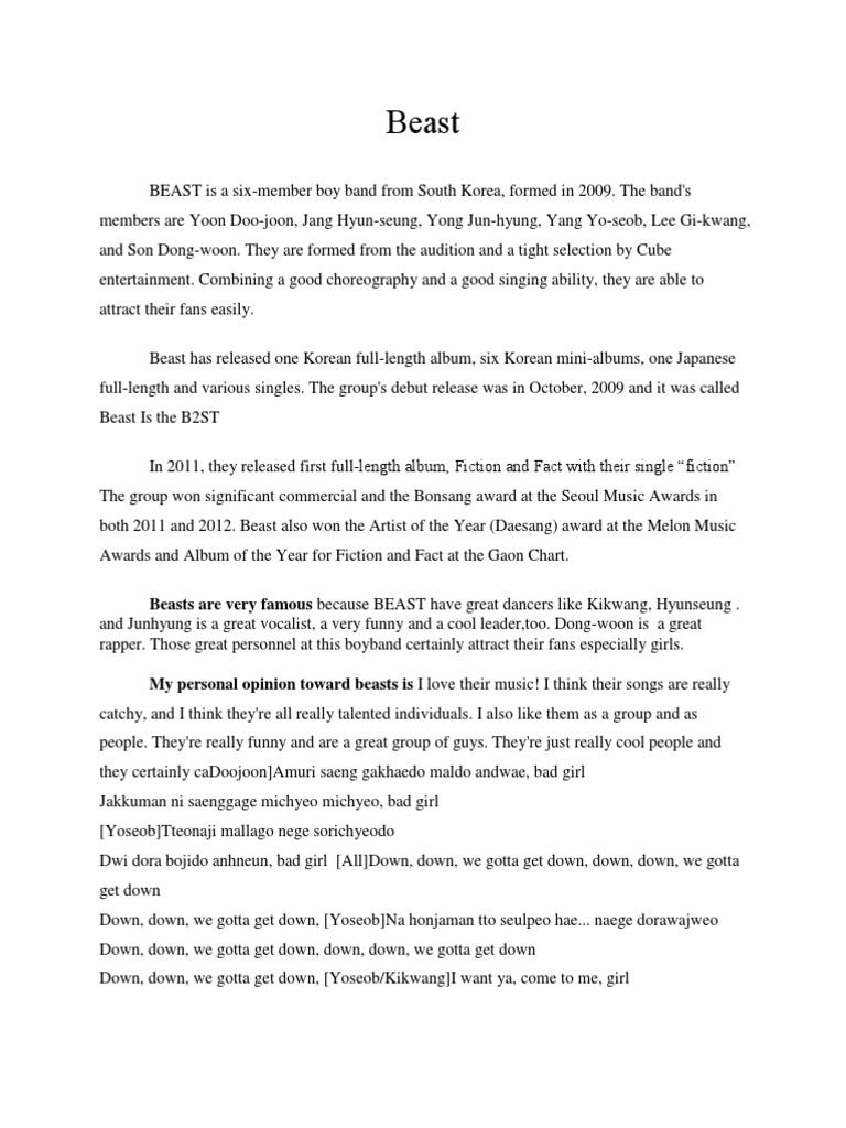 Kikwang and BEAST: A Music Journey | PDF | Language Arts & Discipline | Art
