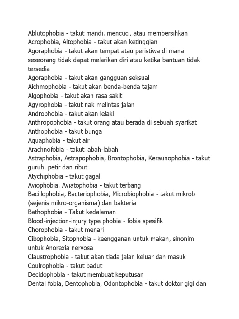 Jenis Fobia | PDF
