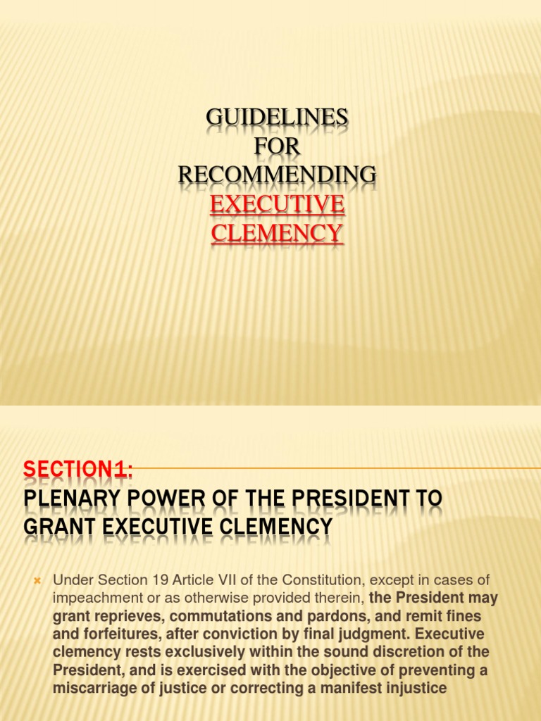 Executive Clemency Guidelines | PDF | Pardon | Criminology