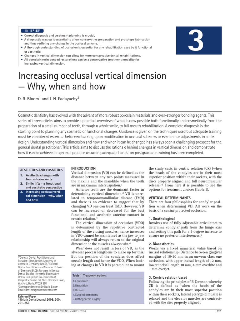 Why-When-How - To Increase Ovd PDF | Download Free PDF | Mouth | Dentistry