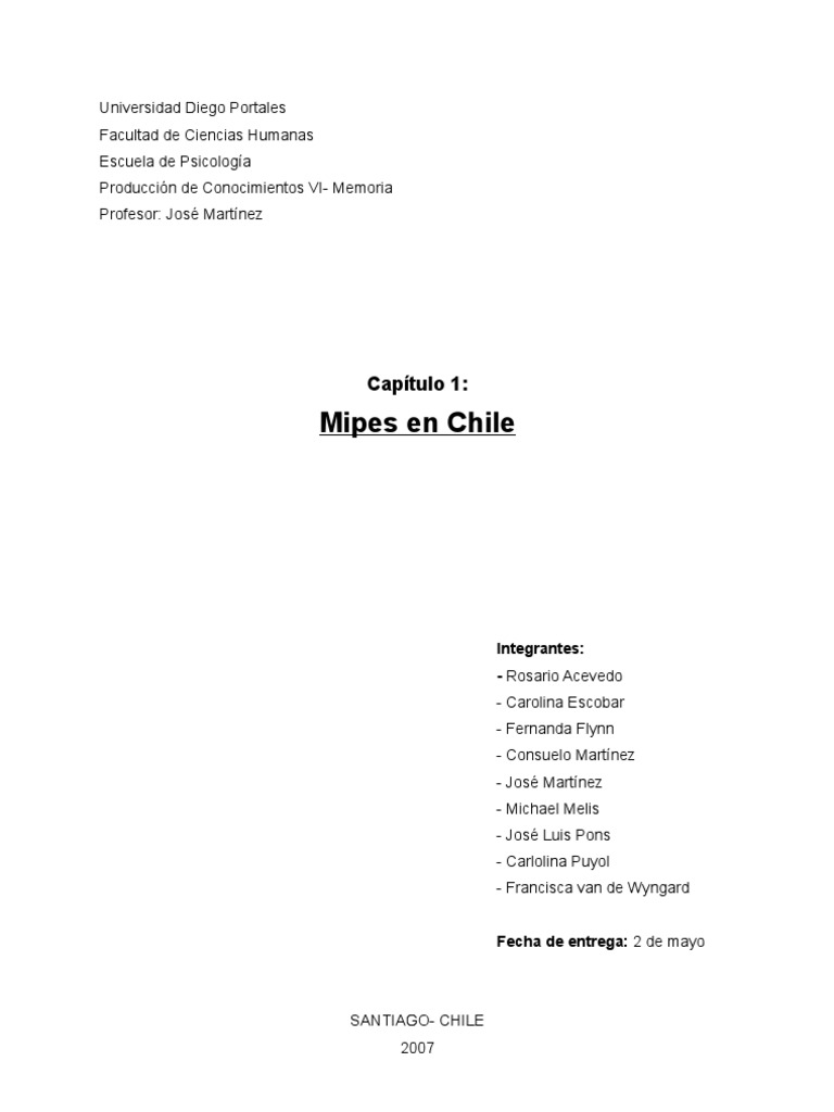 Mipes (O Mypes) en Chile | PDF | Pequeñas y medianas empresas | Chile