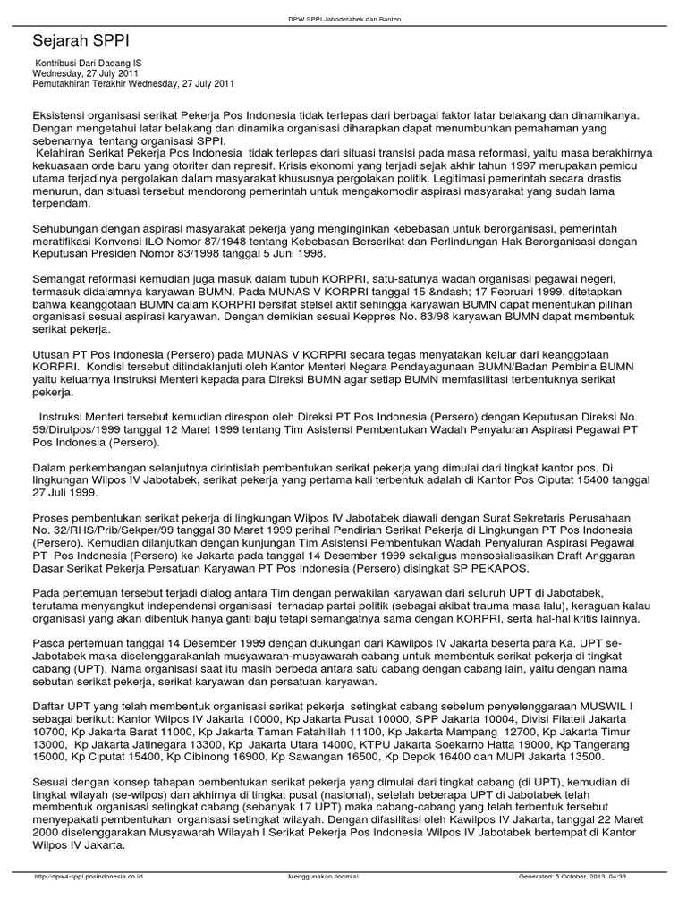 Sejarah SPPI PDF | PDF
