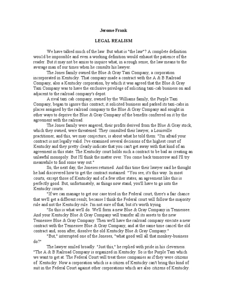 Jerome Frank - Legal Realism | PDF | Louis Brandeis | Supreme Court Of ...