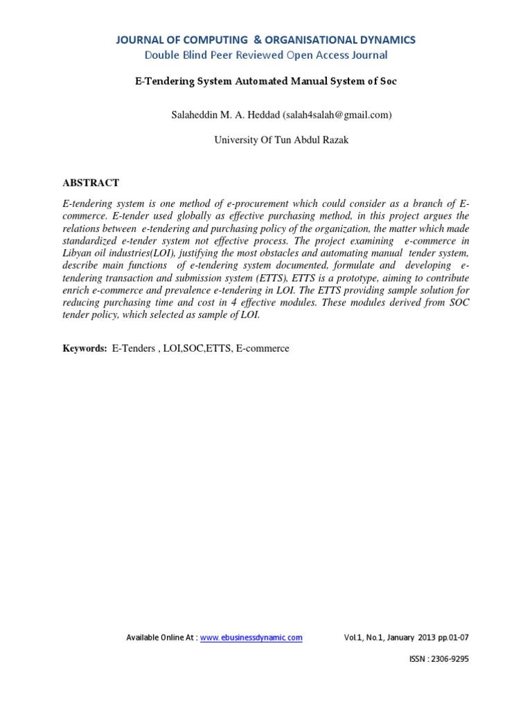 E-Tendering System Automated Manual System of Soc PDF | PDF | Php | World Wide Web