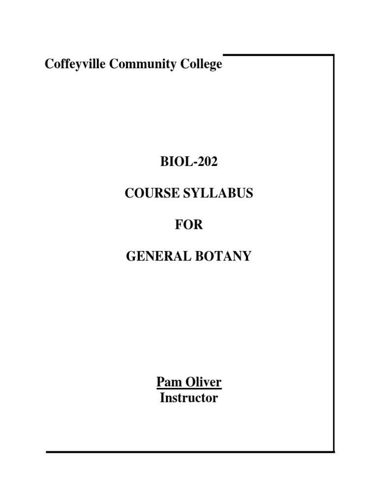 General Botany Syllabus | PDF | Plants | Plant Breeding