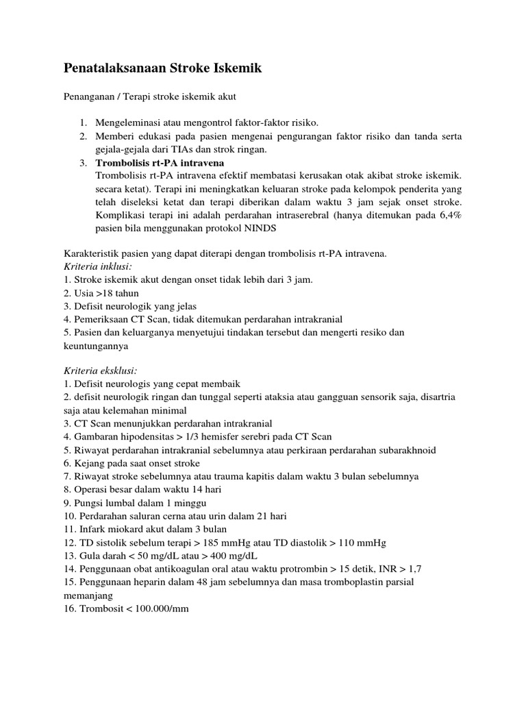 Penatalaksanaan Stroke | PDF