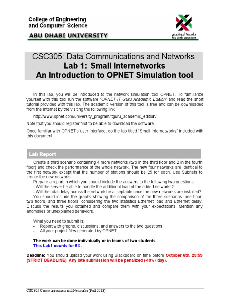 CSC305-Lab1 (1) .PDF Data Communications and Networks | PDF | Network ...