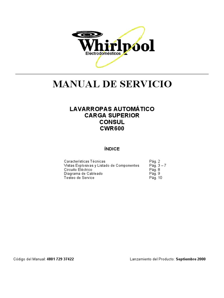 Lavarropas Consul CWR-600 | PDF | Ingeniería mecánica | Naturaleza