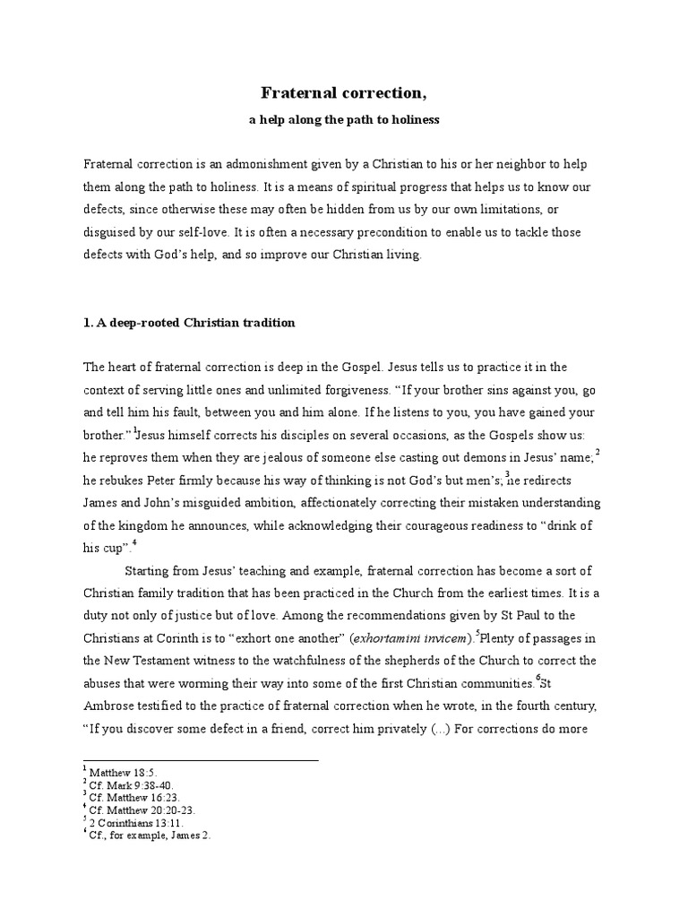 Fraternal Correction | PDF | Prudence | Catholic Church