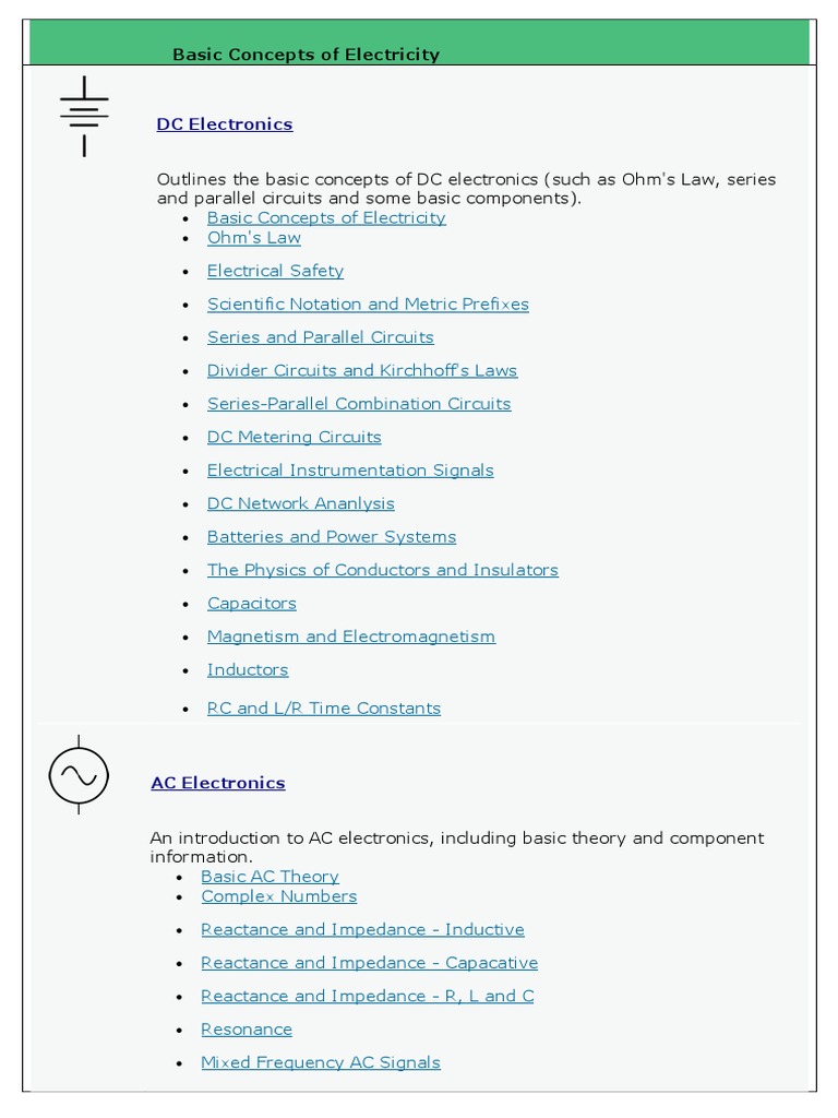 Basic Concepts of Electricity | PDF | Electric Charge | Electrical ...