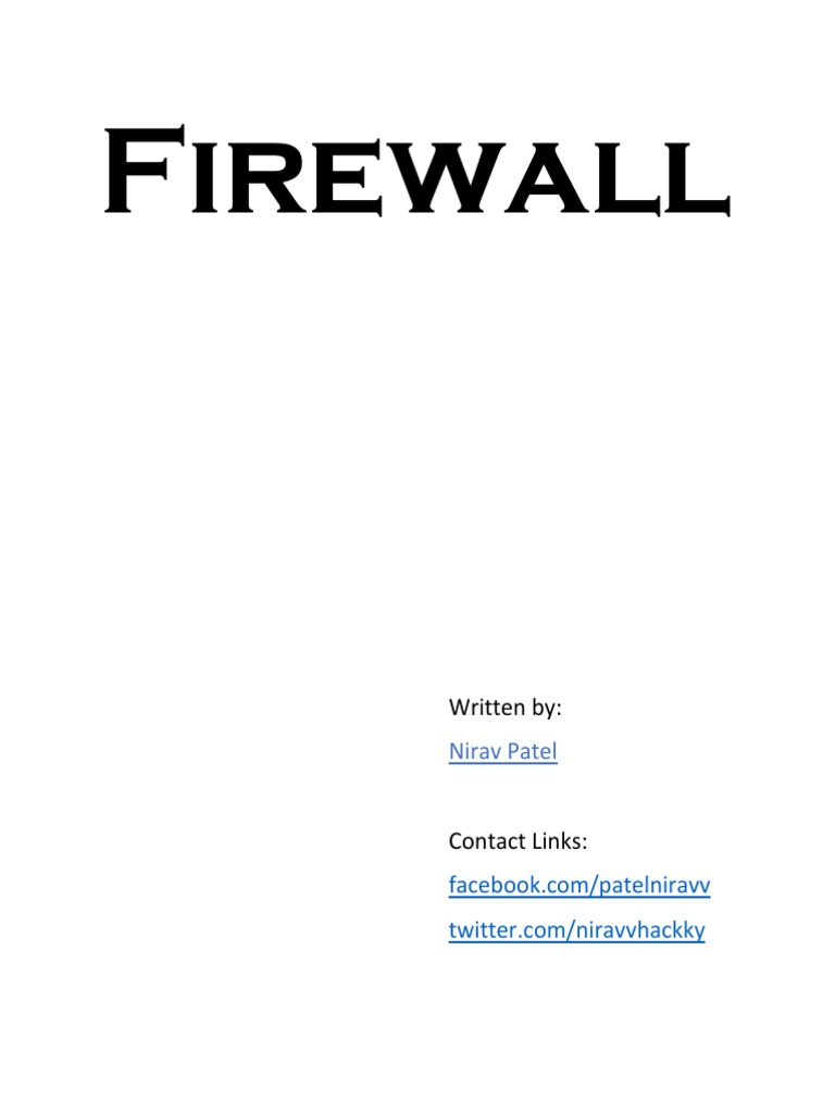 Firewall.pdf | Firewall (Computing) | Communications Protocols