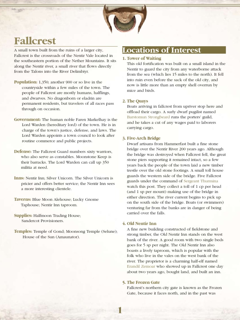 24726501-Fall-Crest-Handout-100808.pdf | Elf (Dungeons & Dragons ...
