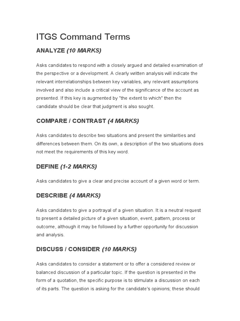 Command Terms | PDF | Business
