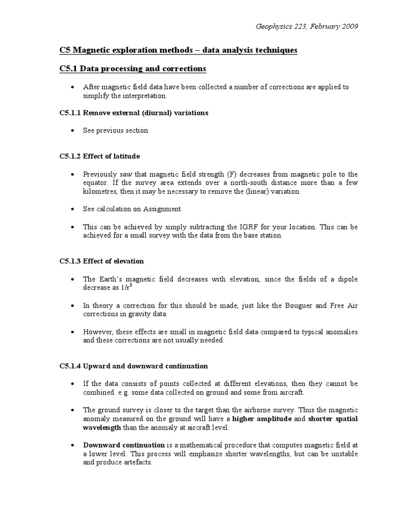 Magnetic data analysis techniques | PDF | Magnetic Field | Geophysics