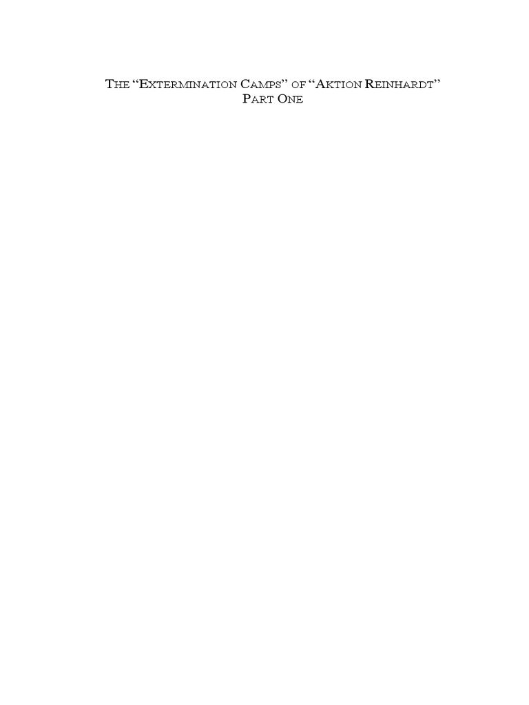 The 'Extermination Camps' of 'Aktion Reinhardt' | PDF | History