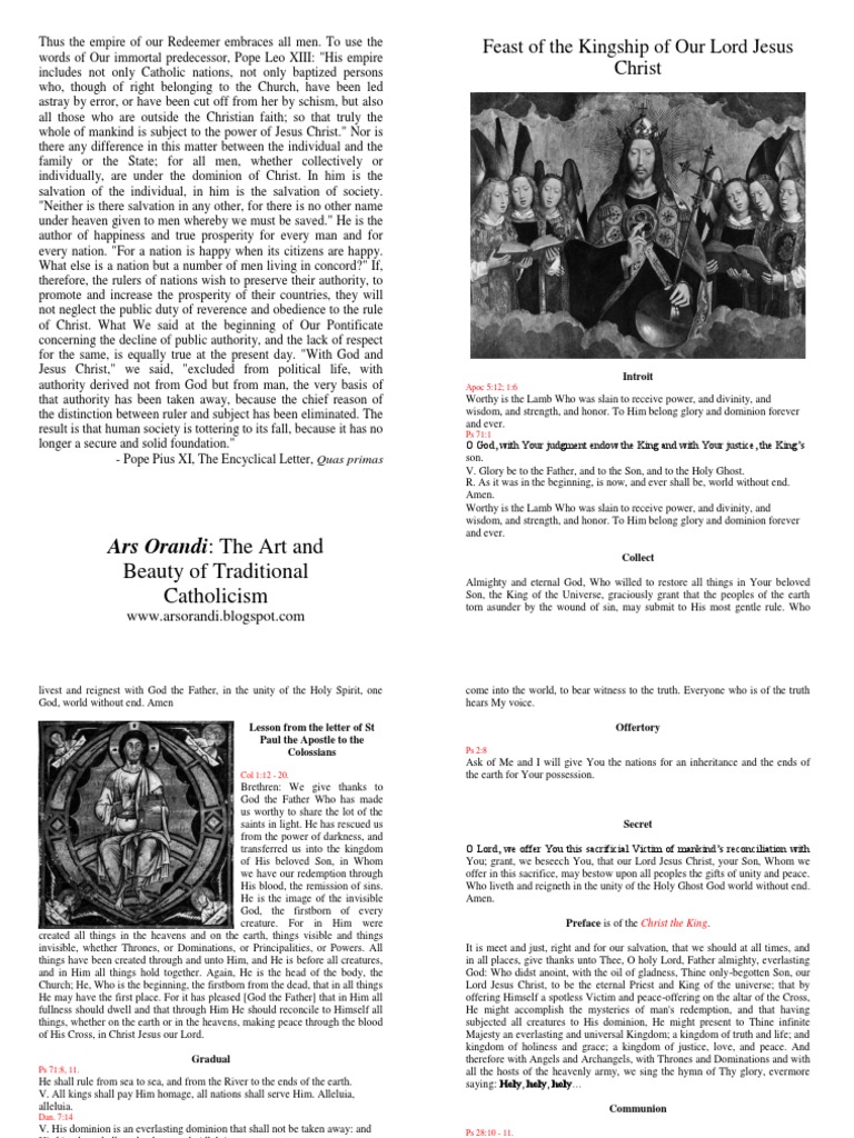 Feast of Christ The King | PDF | Jesus | Religious Faiths