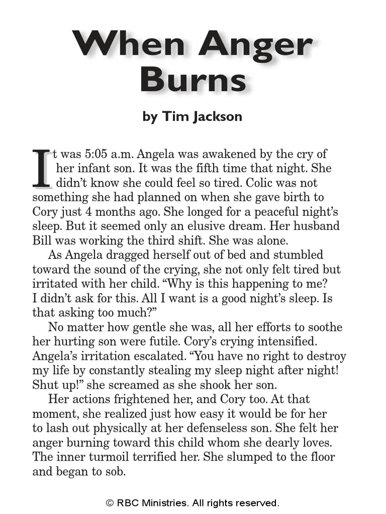 When Anger Burns PDF | PDF | Anger | Cain And Abel