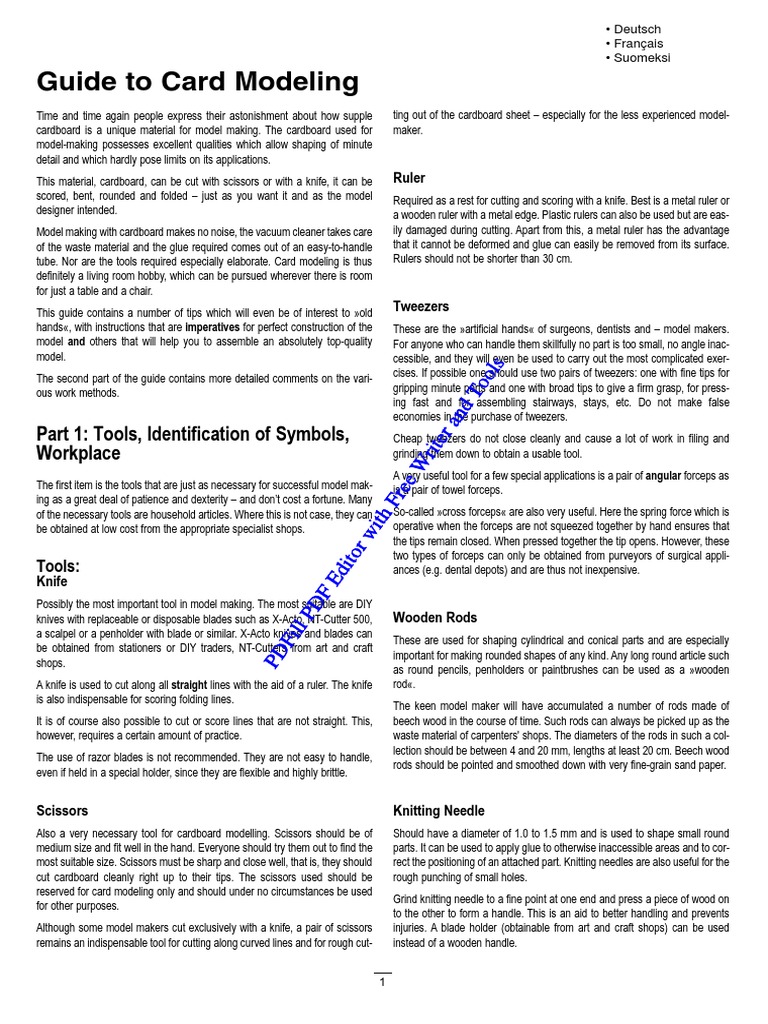 Guide To Card Modeling | PDF | Paint | Adhesive