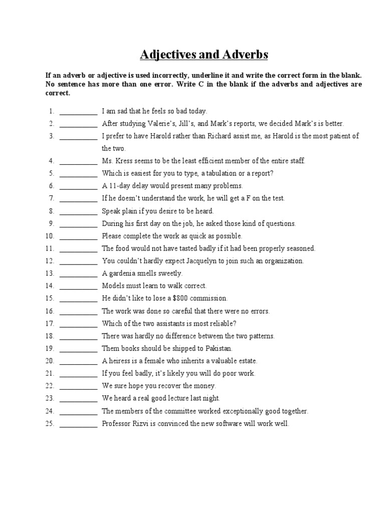 Adjectives and Adverbs | Download Free PDF | Adverb | Adjective
