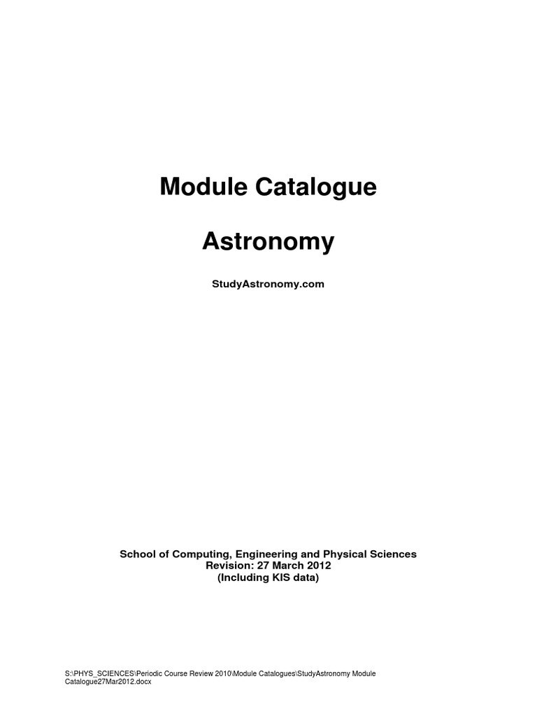 Study Astronomy Module PDF | PDF | Big Bang | Physical Cosmology