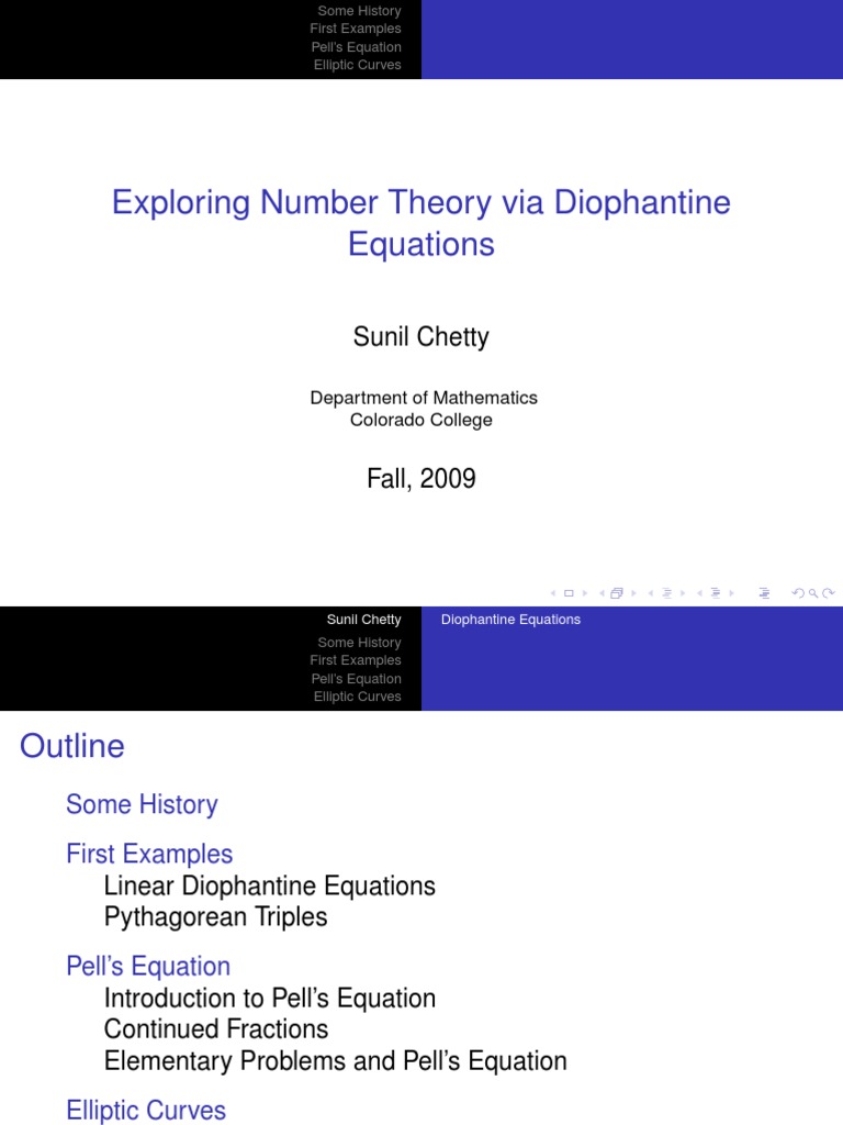 Exploring Number Theory Via Diophantine Equations PDF | PDF | Number Theory | Fermat's Last Theorem