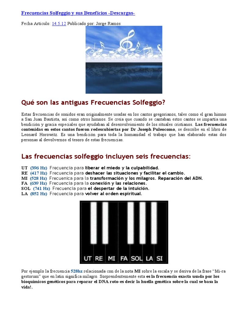 Frecuencias Solfeggio y Sus Beneficios | PDF | Amor | Adn