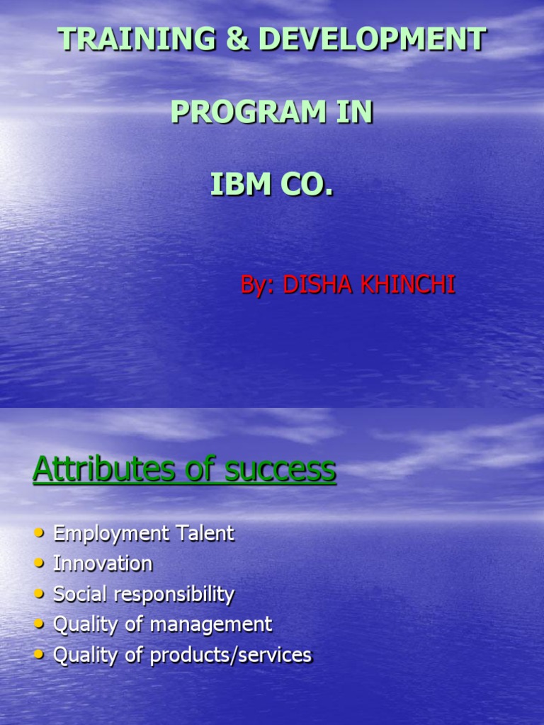 IBM Builds New Business on Its Training & Development Program ...
