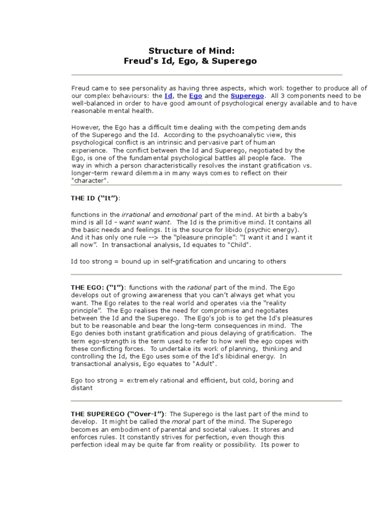 Structure of Mind | PDF | Id | Attitude (Psychology)