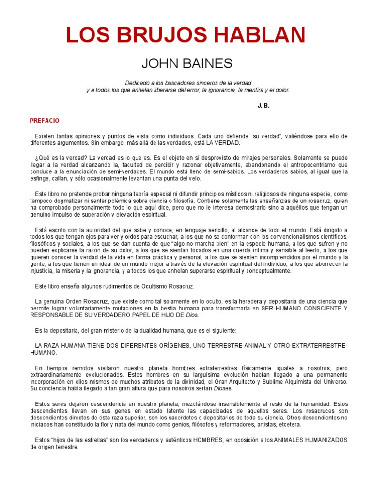 Los Brujos Hablan - John Baines | PDF