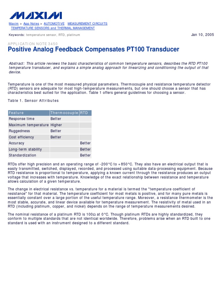 Maxim's Analog With RTDs PDF | PDF