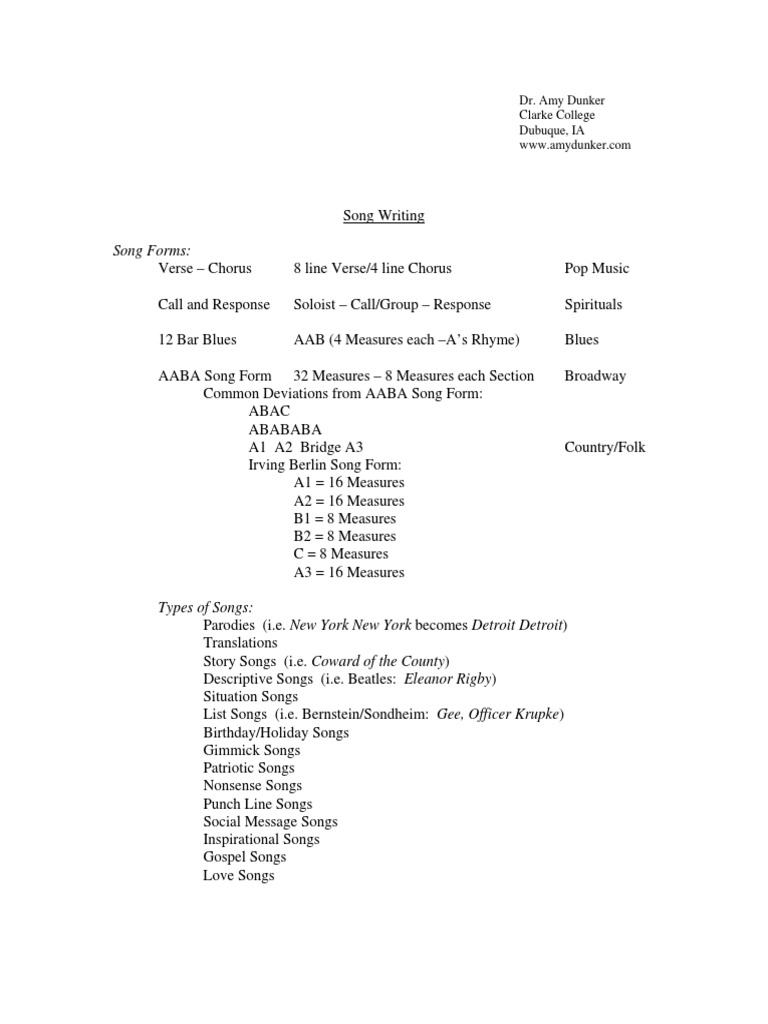 AABA Song Form and Variations Explained | PDF