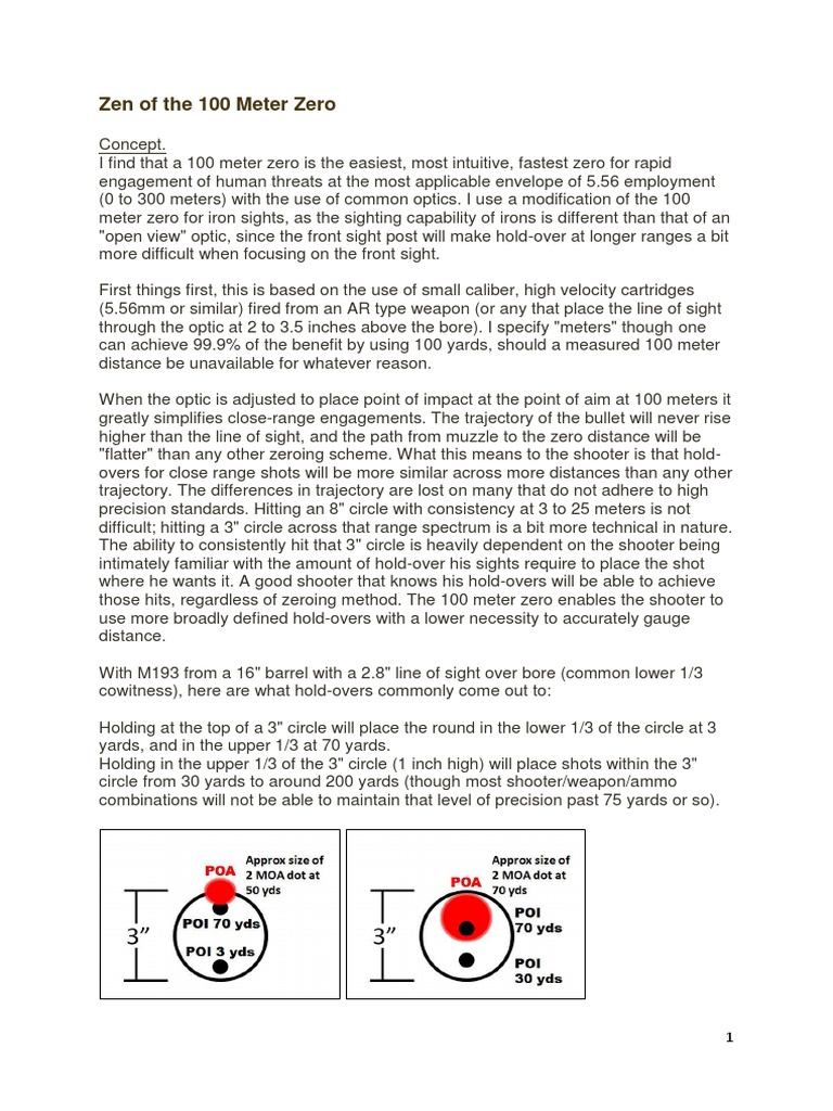 Zen of The 100 Meter Zero | PDF | Projectile Weapons | Firearms