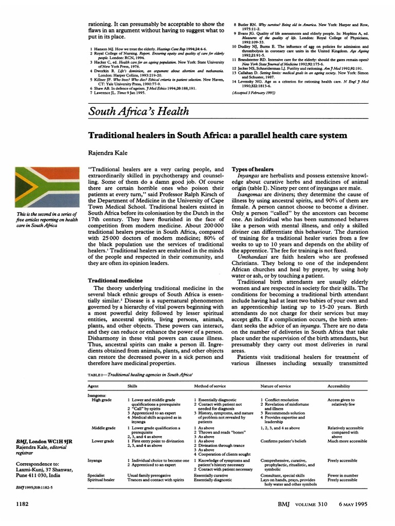 Traditional Healers in South Africa: Parallel Health | PDF ...