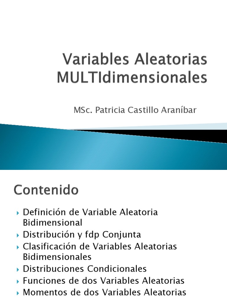 Variables Aleatorias MULTIdimensionales | PDF | Variable aleatoria | Distribución de probabilidad