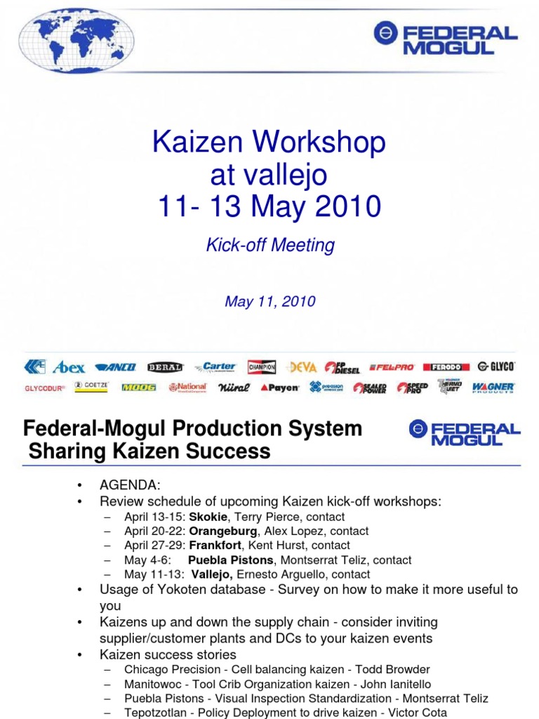 Kaizen Wrkshop Vallejo 11-14 MAy | PDF | Business