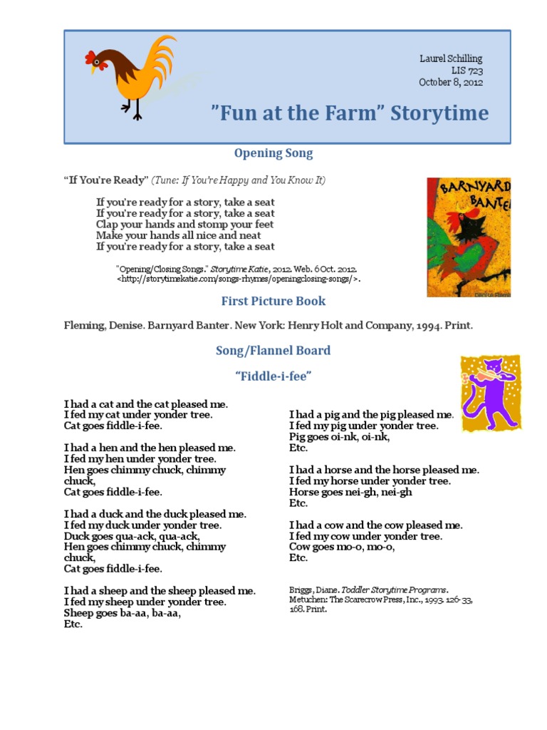 Fun Farm Storytime Activities | PDF | Leisure | Agriculture