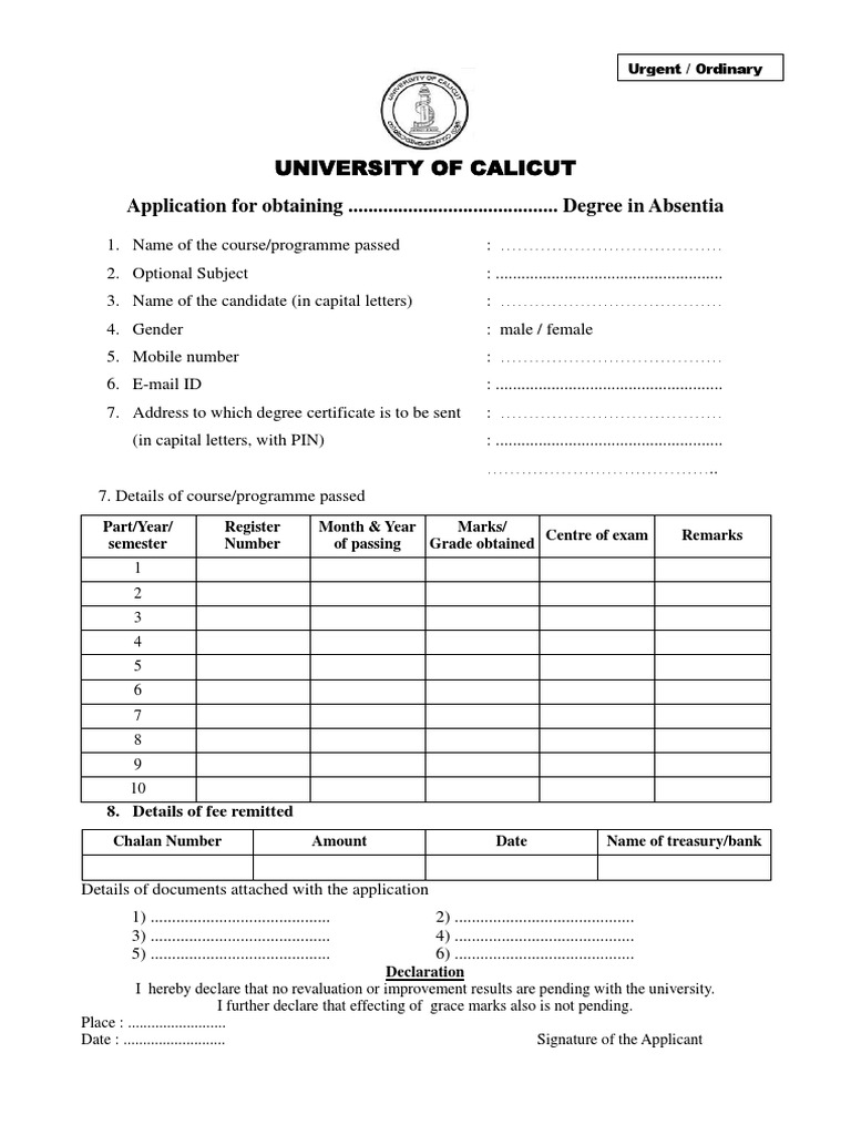 Degree Certificate Form PDF | PDF | Academic Degree | Fee