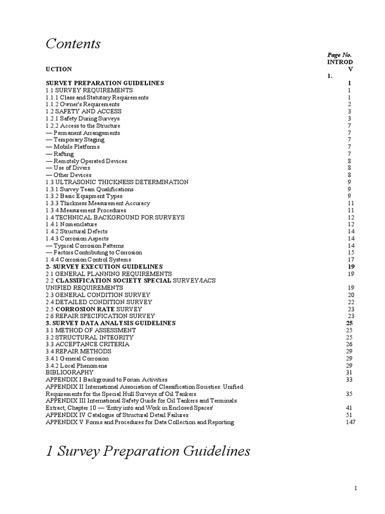 Introd Uction V 1. Survey Preparation Guidelines 1: Page No | Download ...
