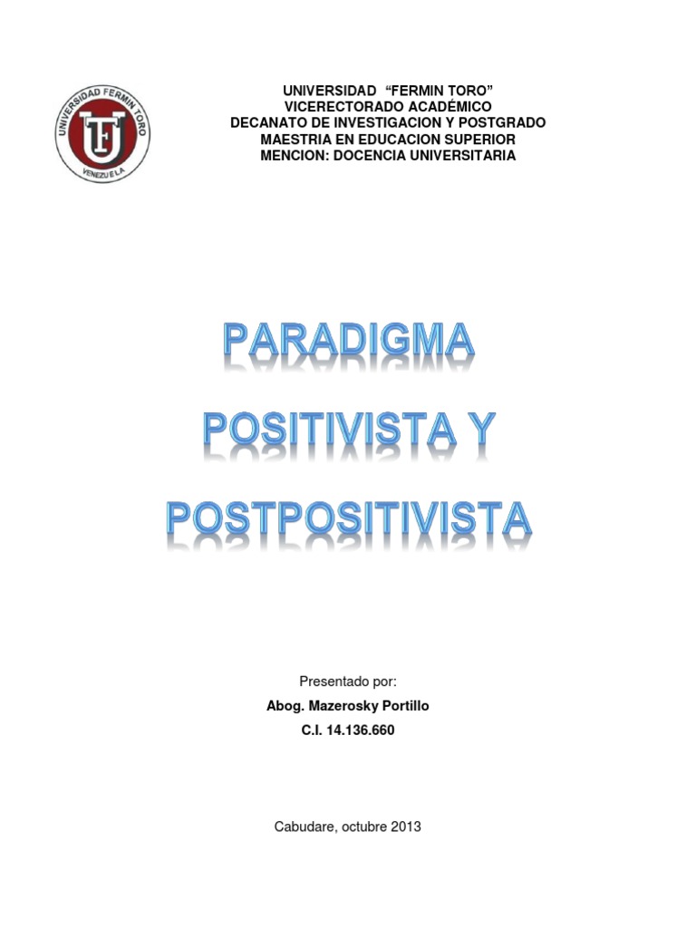 Paradigmas Positivista y Postpositivista | PDF | Paradigma | Positivismo