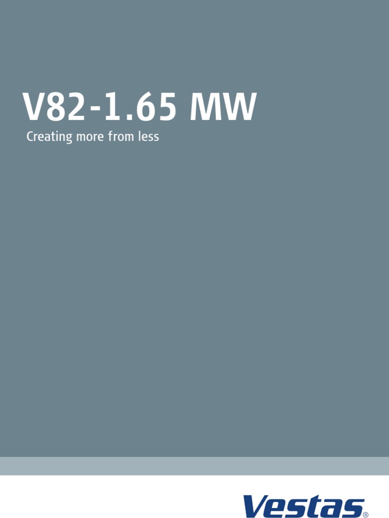 Vestas V82 1.65MW Wind Turbine Product Brochure v821 - 65 - Uk | PDF ...