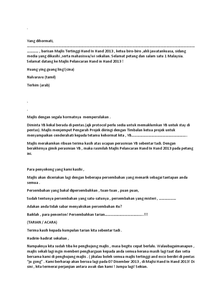 Sample Teks MC Launching | PDF | Seni