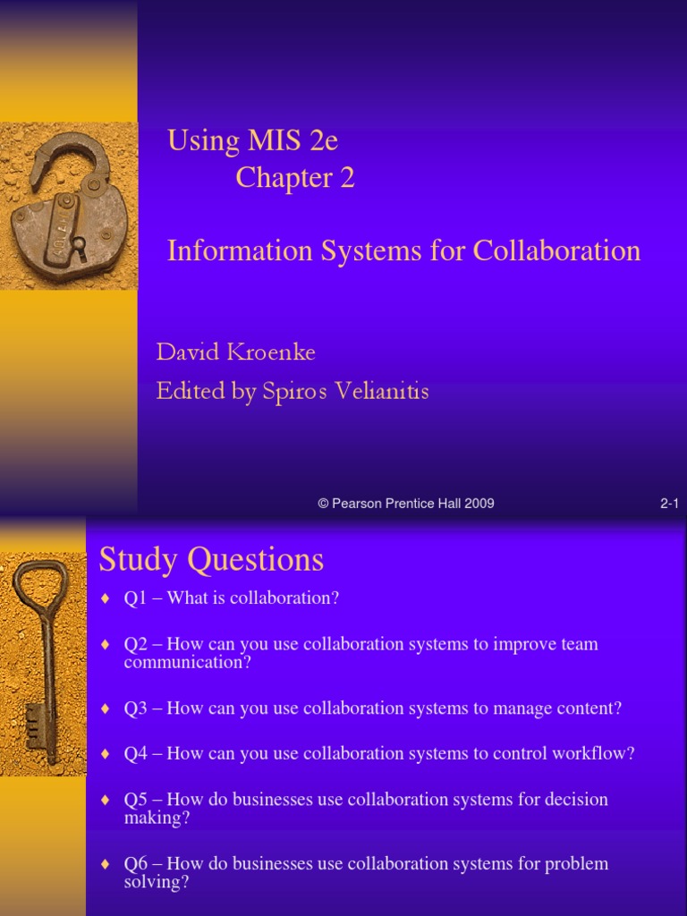 Using MIS 2e Information Systems For Collaboration: David Kroenke ...