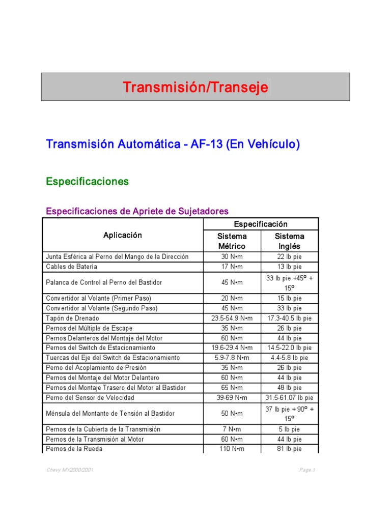 Transmision - Transeje | PDF | Transmisión (Mecánica) | Acelerador